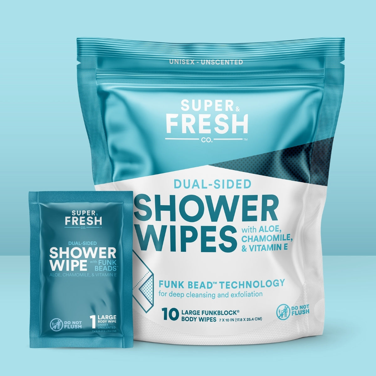 Cleansing Body Shower Wipes For Adults | Super Fresh
